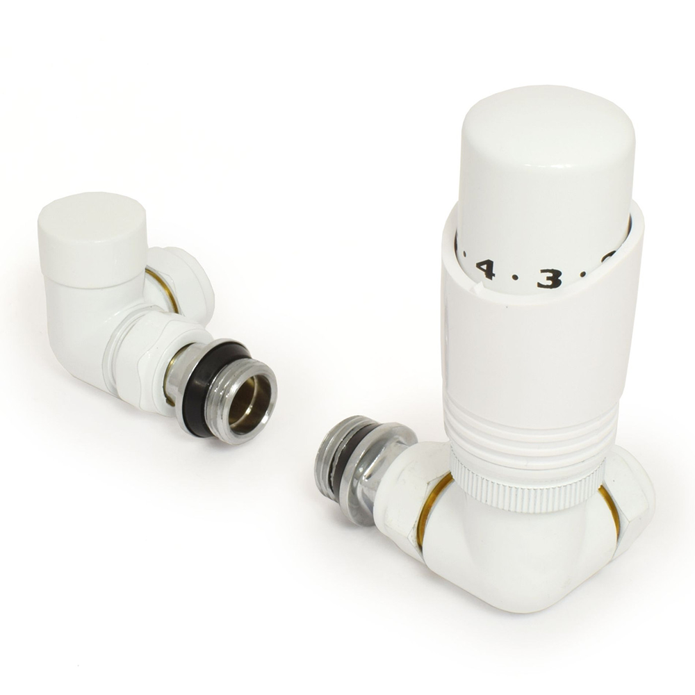Delta White Corner Thermostatic Radiator Valves