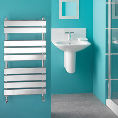 Designer Radiator with Flat Panels 500 x 950mm - Chrome - Ex Display at ...