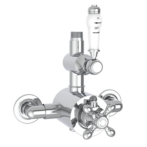 Nuie Designer Traditional Twin Shower Valve with Rigid Riser Kit at ...