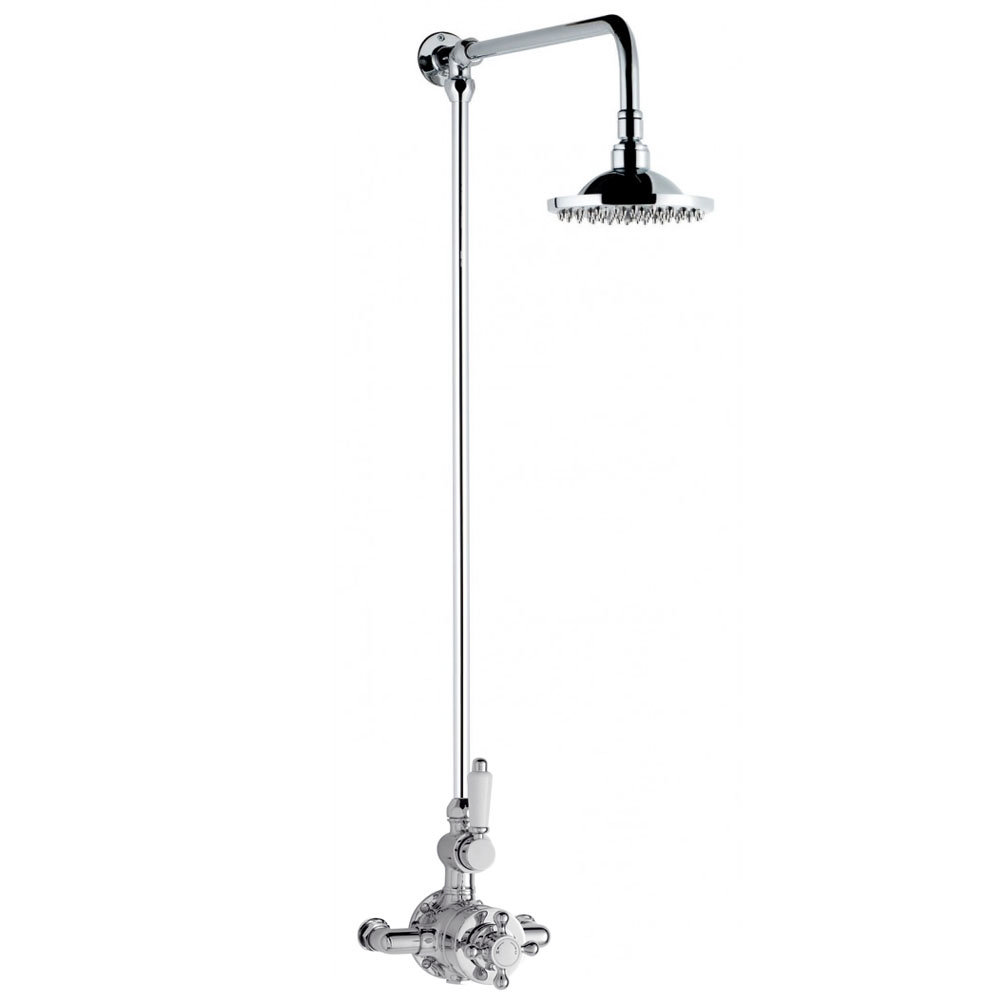 Nuie Designer Traditional Twin Shower Valve with Rigid Riser Kit at ...