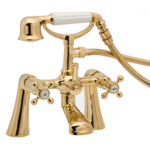 Deva Tudor Bath Shower Mixer - Gold at Victorian Plumbing UK