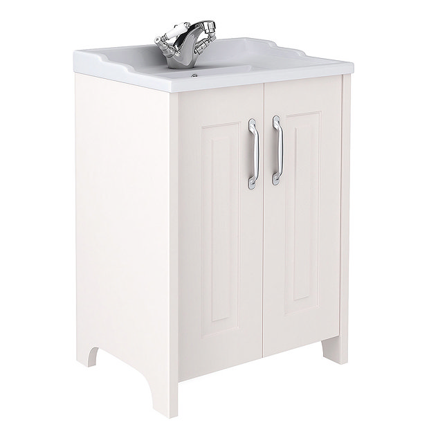 Devon Ivory 600mm Traditional 2 Door Vanity Unit | Victorian Plumbing
