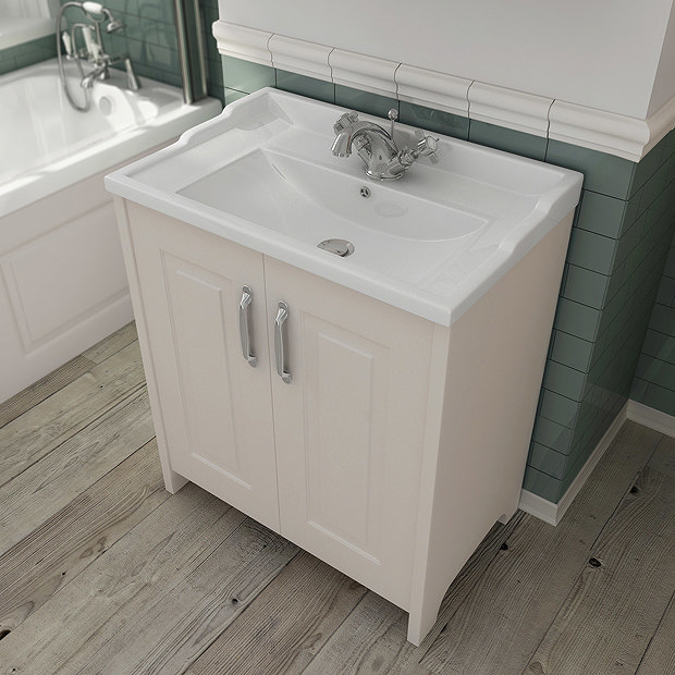 Devon Ivory 800mm Traditional 2 Door Vanity Unit | Victorian Plumbing