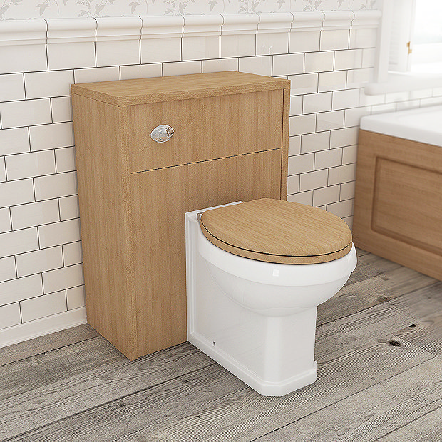 Devon Oak 600mm Traditional Back To Wall WC Unit | Victorian Plumbing