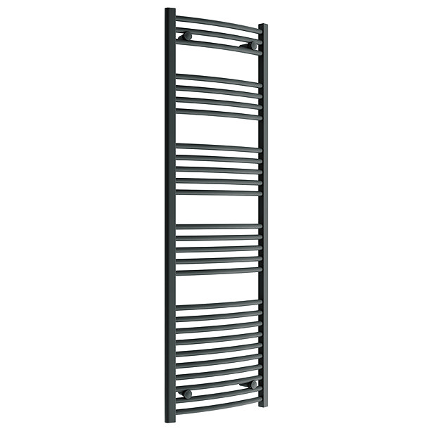 Diamond Curved Heated Towel Rail - W500 x H1600mm - Anthracite ...