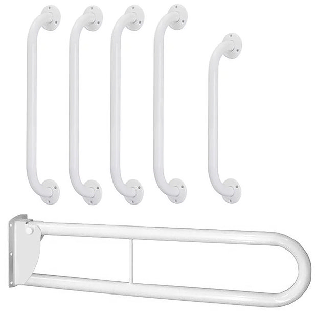 Milton White DOC M Hinged Grab Rail Kit | Victorian Plumbing UK