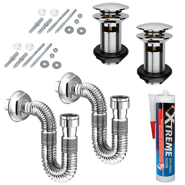 Double Basin with Overflow - Installation Pack