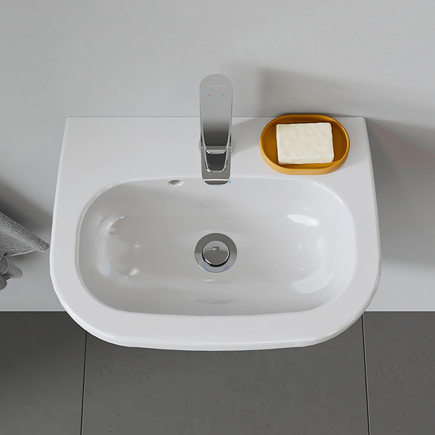 Duravit D-Code 450mm 1TH Handrinse Basin + Semi Pedestal