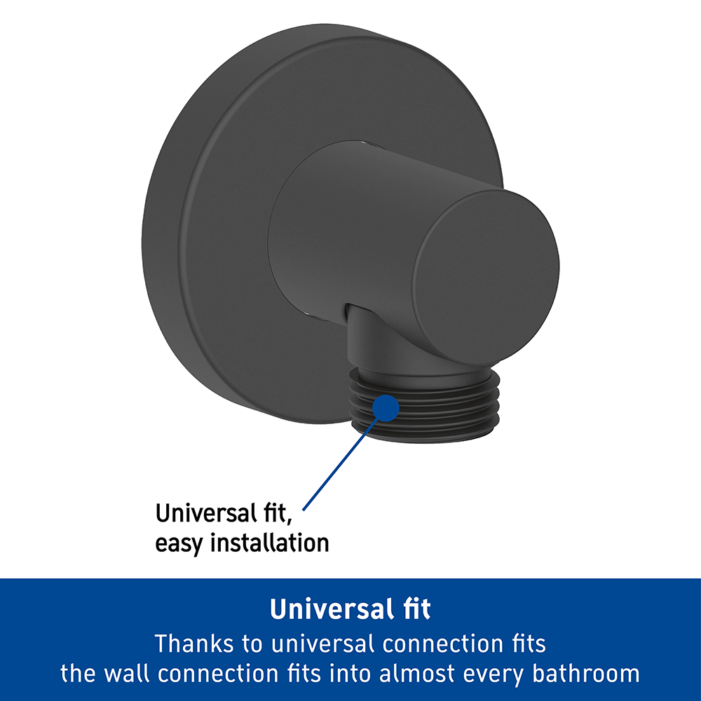 Duravit Universal Round Shower Wall Outlet - Matt Black