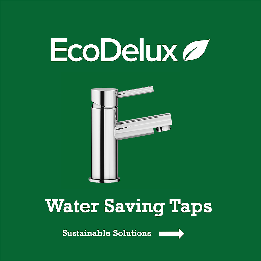 EcoDelux Round Water Saving Mono Basin Mixer Tap with Click-Clack Waste ...