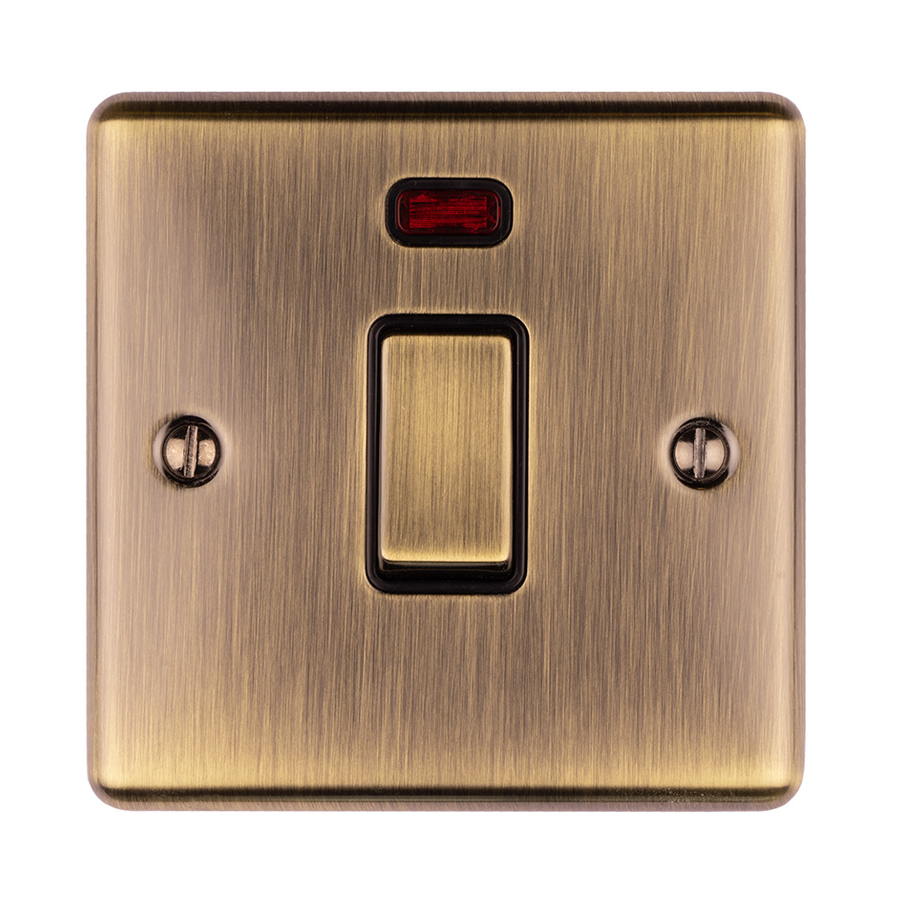 Ellis & Co 1 Gang 20A Switch with Neon Indicator Antique Brass