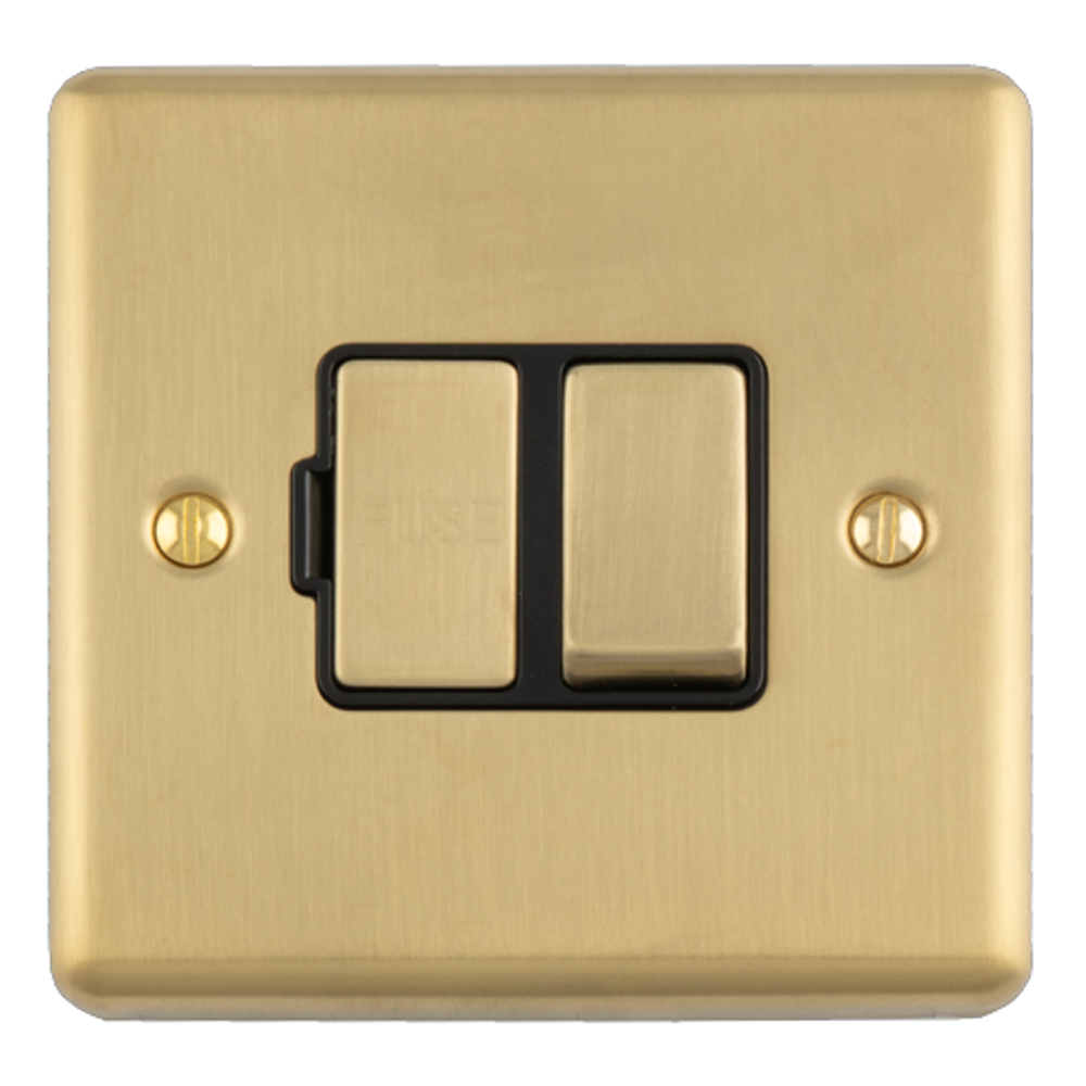 Ellis & Co 13 Amp Switched Fused Spur – Brushed Brass / Black Trim ...