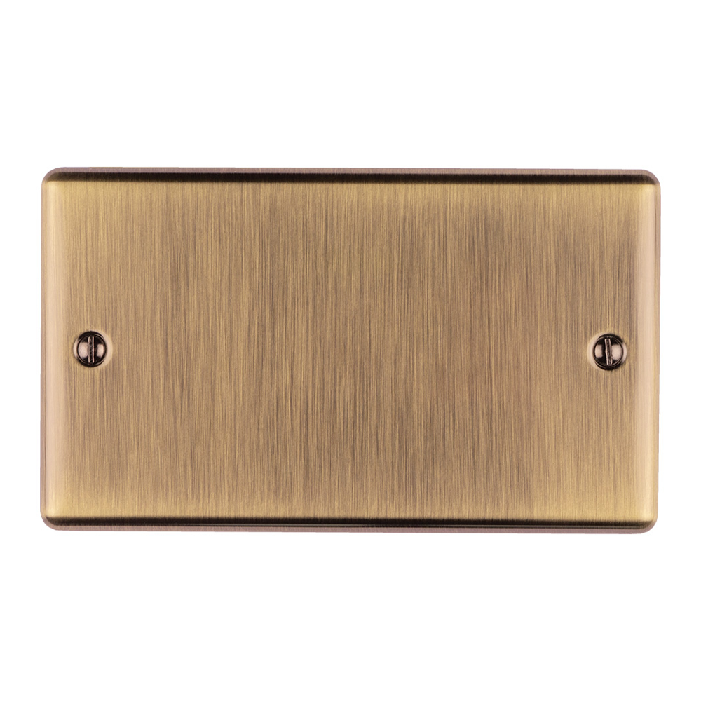Ellis & Co Double Blank Plate Antique Brass
