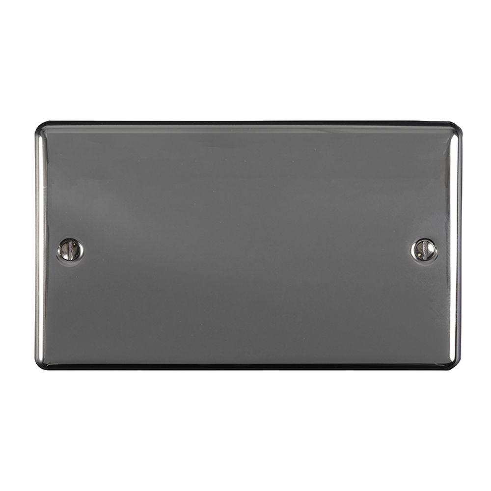 Ellis & Co Double Blank Plate Black Nickel