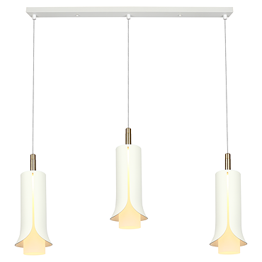 Ellis & Co White LED 3-Pendant Light Metal & Acrylic Shades
