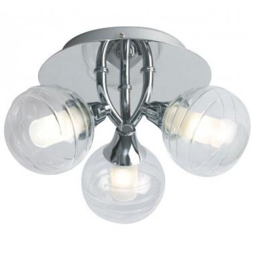 Endon - Interlude Ceiling Light Fitting with 3 Lights & Glass Shades ...