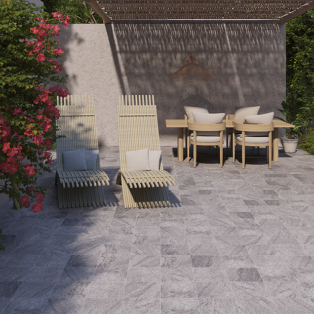 Fago Outdoor Dark Grey Wall & Floor Tiles - 200 x 200mm