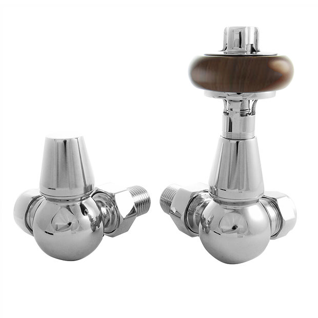 Chatsworth Thermostatic Corner Radiator Valves - Chrome