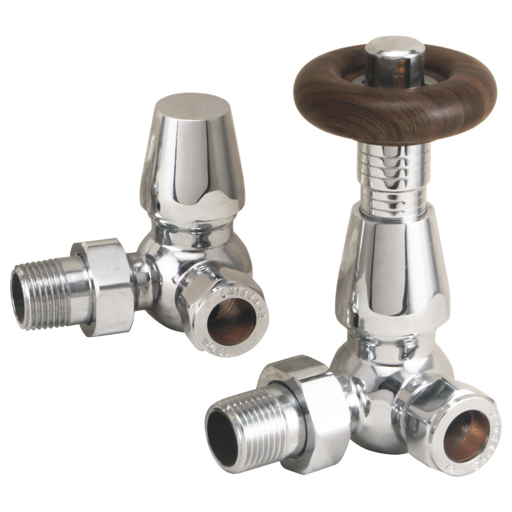 Chatsworth Thermostatic Corner Radiator Valves - Chrome