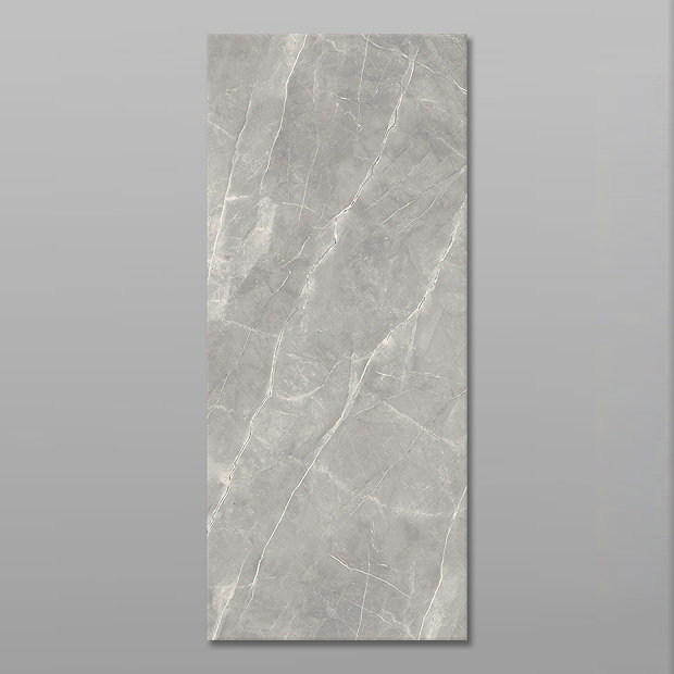 Ferrina Light Grey Marble Effect Large Format Wall and Floor Tile ...