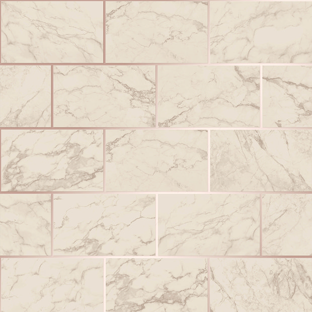Fine Decor Metro Brick Marble Rose Gold Wallpaper - M1510 | Victorian ...