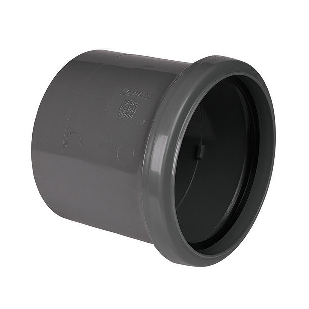 FloPlast 110mm Anthracite Grey Single Socket Pipe Coupling - SP124AG