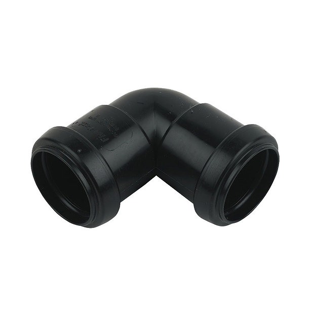 FloPlast 40mm Black Push-Fit 90° Bend - WP11B