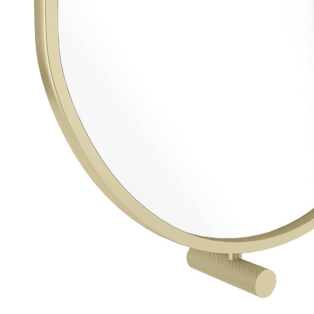 Foundry 910 x 500 Swivel Wall Mounted Capsule Mirror Brushed Brass