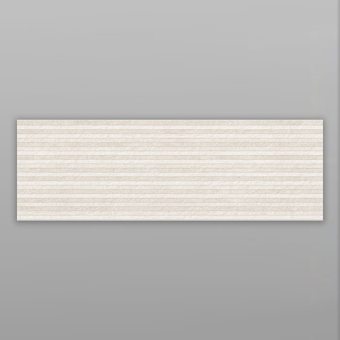 Fuseta White Decor Stone Effect Rectified Large Format Wall Tiles - 330 ...