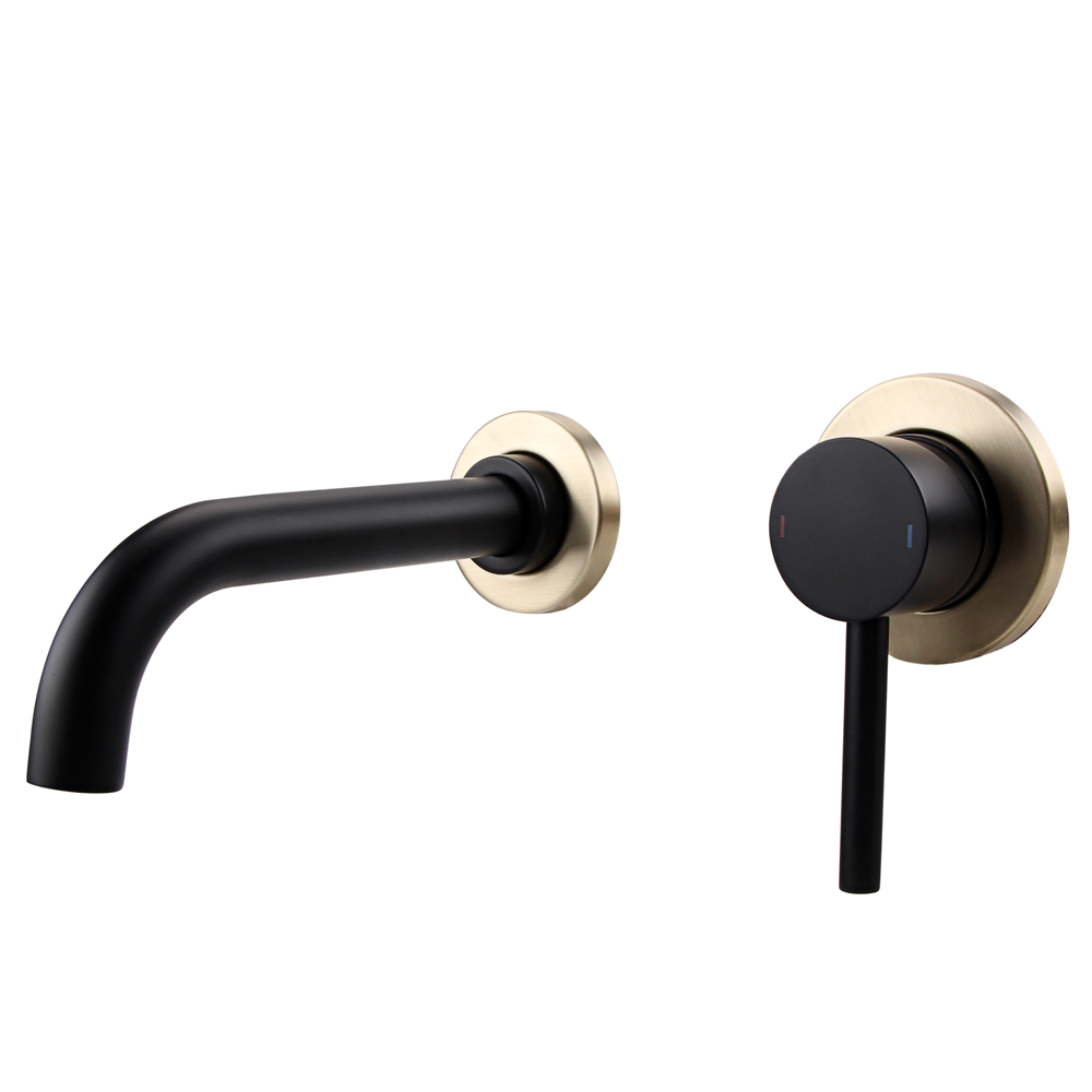 Gatsby Matt Black & Brushed Brass 2 Hole Basin Mixer Tap | Victorian ...