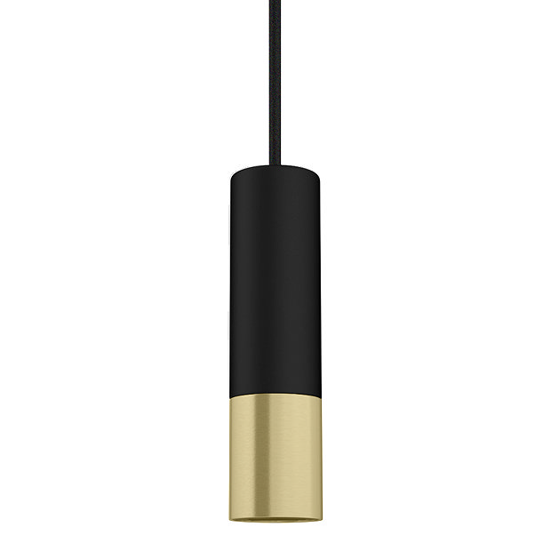 Gatsby Matt Black & Brushed Brass Round Cylinder Light Pull | Victorian ...