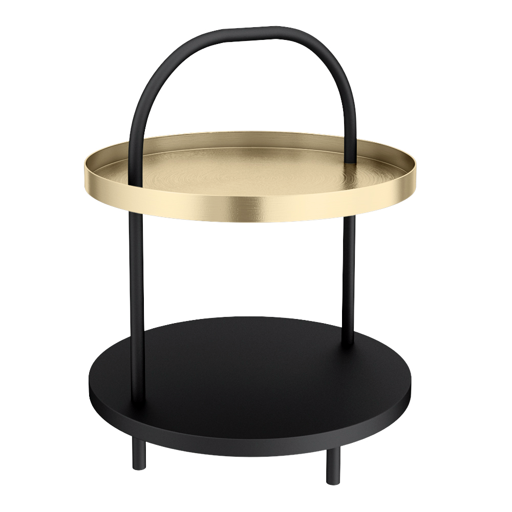 Gatsby Matt Black & Brushed Brass Round Side Table | Victorian Plumbing UK