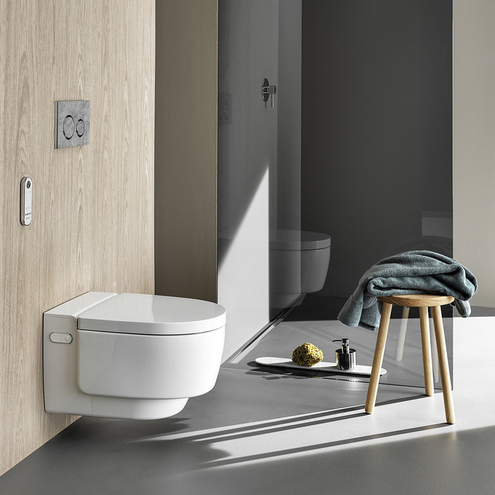 Geberit AquaClean Mera Comfort Rimless Wall Hung Shower WC - Alpine White
