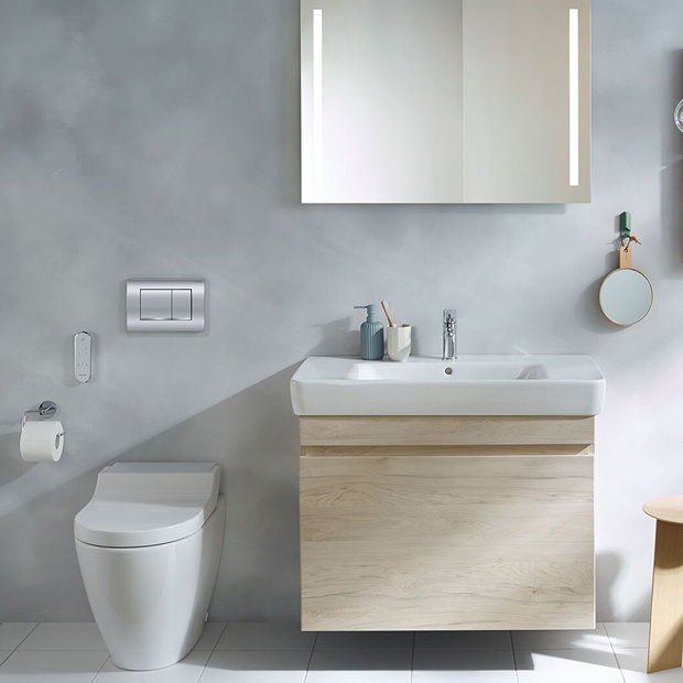 Geberit Delta Concealed Cistern 12cm with Delta30 Flush Plate - Gloss ...