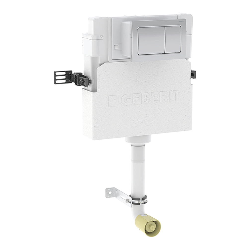 Geberit Alpha Concealed Cistern 12cm with Alpha01 Flush Plate - Gloss ...