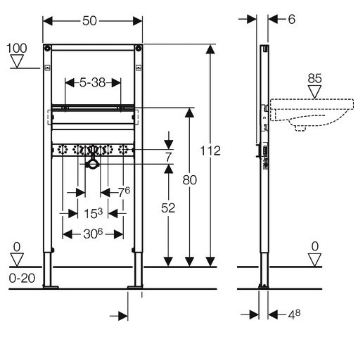 Geberit - Duofix Basin Frame - 1.12M at Victorian Plumbing UK