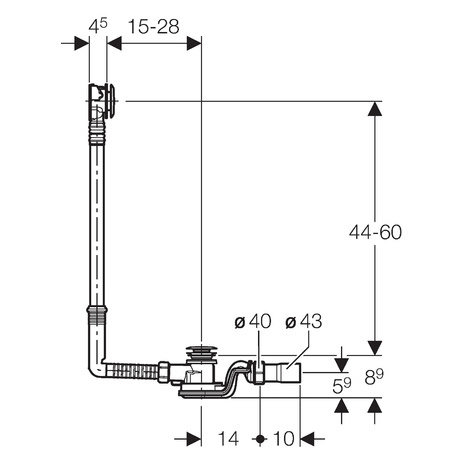 Geberit - Push Control Bath Trap, Overflow and Pop Up Waste - Chrome ...