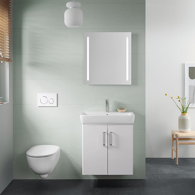 Geberit Rimfree Selnova Semi-Shrouded Grab & Go Wall Hung WC with Soft ...