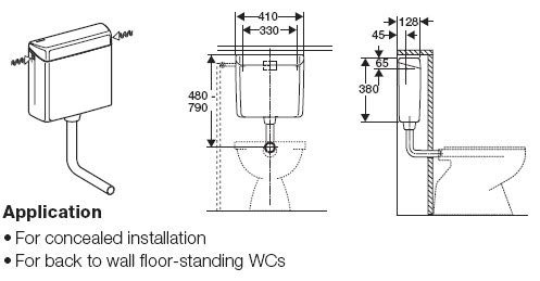 Geberit Type 123 Concealed Single Flush Cistern