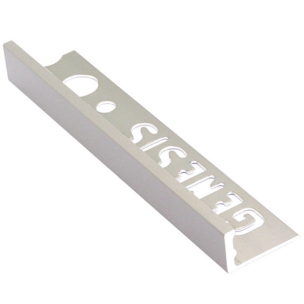 Genesis 10mm Nickel Aluminium Straight Edge Tile Trim