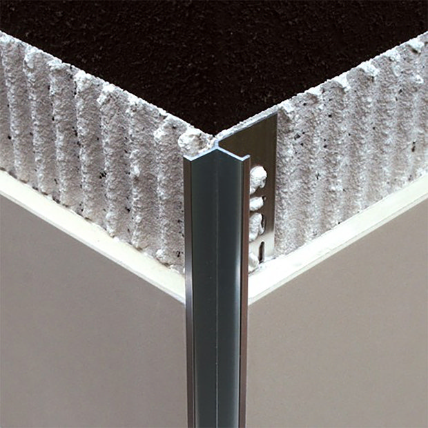 Genesis Aluminium Internal Square Tile Trim - Bright Silver