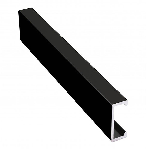 Genesis Black 20 x 8mm Flat Line Listello Metal Tile Trim 2.5m