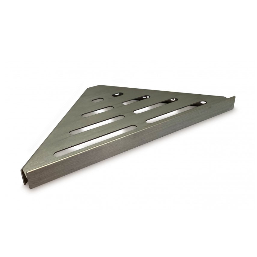 Genesis Brushed Finish Stainless Steel Reversible Shower Shelf