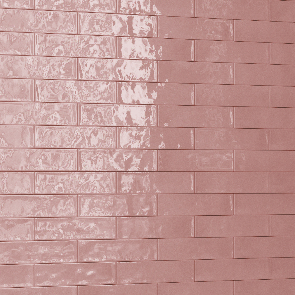 Granley Rustic Pink Gloss Wall Tiles 70 x 280mm