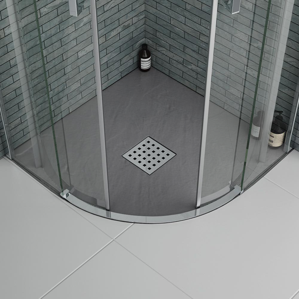 Graphite Slate Effect Quadrant Shower Tray | Victorian Plumbing.co.uk