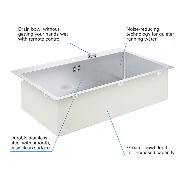Grohe K800 1.0 Bowl Stainless Steel Kitchen Sink - 31584SD1
