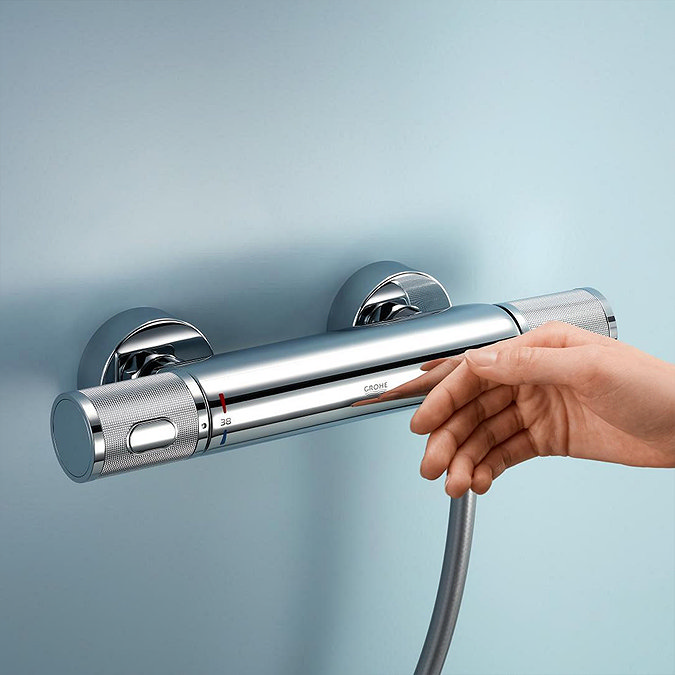 Grohe Precision Feel Thermostatic Shower Mixer 1/2" with Shower Set ...