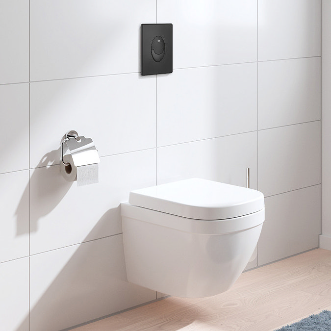 Grohe Rapid Start Black Flush Plate / Euro Compact Rimless Ceramic ...