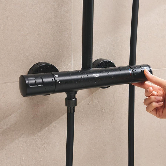 Grohe Vitalio Start 250 Thermostatic Shower System - Matt Black