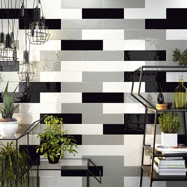 Hamilton Relief Bumpy White Gloss Wall Tiles 100 x 400mm